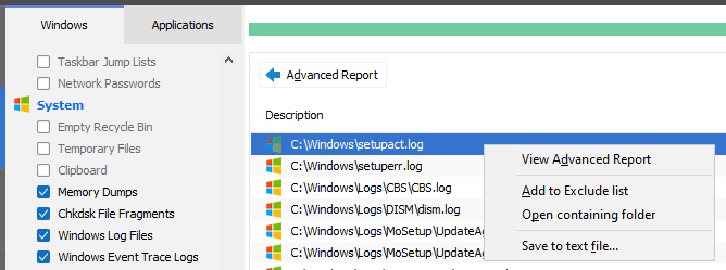 How to save "Advanced Report"? - CCleaner Windows Help Requests - CCleaner